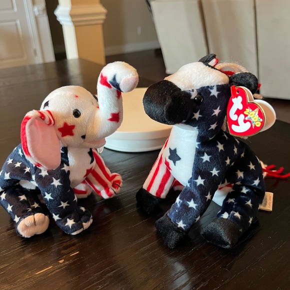 Ty | Toys | Ty 200 Vintagelefty And Righty Donkey And Elephant | Poshmark